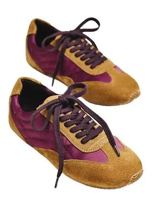 Maeve Suede Colorblock Sneakers - Purple Pattern