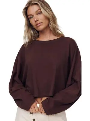 PILCRO Pilcro Cotton Long-Sleeve Top Chocolate