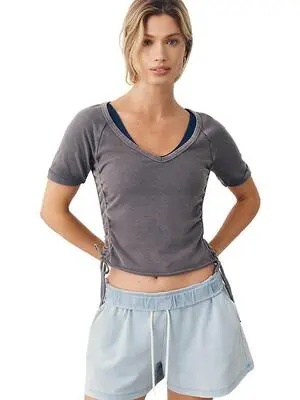 Daily Practice Daily Practice Short-Sleeve Side Action Tee Dark Grey