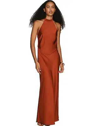 Astr The Label Viridiana Halter-neck Maxi Dress - Sienna