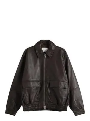 STUDIO NICHOLSON Studio Nicholson Piston Leather Bomber Jacket