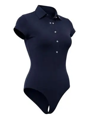 FOREPLAY GOLF Short Sleeve Polo Bodysuit - Blue