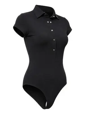 FOREPLAY GOLF Short Sleeve Polo Bodysuit - Black