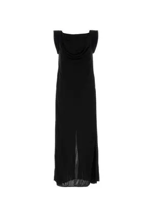 Bottega Veneta Crepe Long Dress - Black
