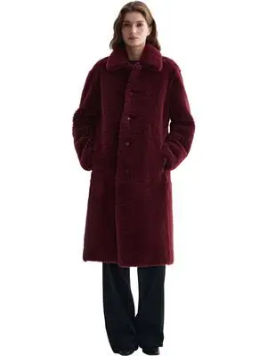 Veronica De Piante Shearling Coat - Red