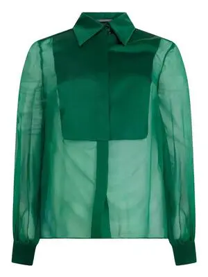 Alberta Ferretti Sheer Silk Shirt - Green