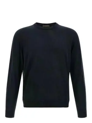 ZANONE Giro Ribbed-trim Sweater - Blue