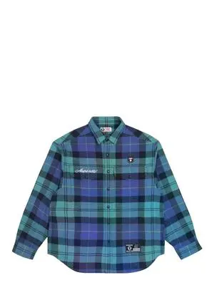AAPE BY *A BATHING APE Moonface Check Shirt - Blue