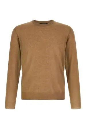 ZANONE Crew Neck Long Sleeve Sweater - Brown