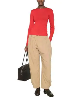 Soeur Lester Long-sleeve Boat-neck T-shirt - Red