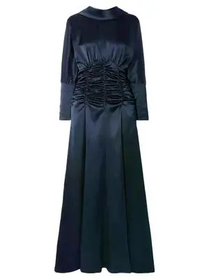 VIOLANTE NESSI Backless Ruched Maxi Dress - Blue
