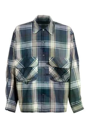 DAIWA PIER39 Check-pattern Flap-pocket Shirt - Blue