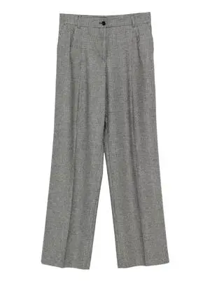 DOLCE & GABBANA Dolce & Gabbana Check-Pattern Pleated Wide-Leg Trousers