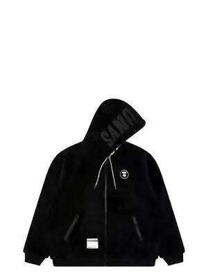 AAPE BY *A BATHING APE Moonface Embroidered Reversible Hoodie - Black
