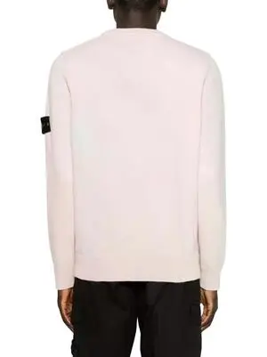 Stone Island Stone Island Logo-Patch Crew Neck Sweater Pink