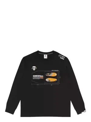 AAPE BY *A BATHING APE Moonface Graphic-print Long-sleeve T-shirt - Black