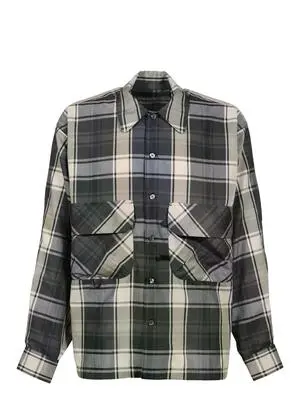 DAIWA PIER39 Check-pattern Flap-pocket Shirt - Black