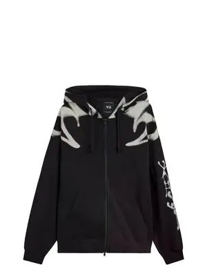 Y3 Yaksha Graphic Zip-up Hoodie - Black