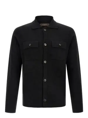 ZANONE Virgin Wool Button-up Cardigan - Black
