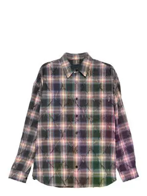 JUUN.J Argyle Check Distressed Shirt - Blue