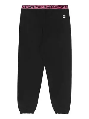 AAPE BY *A BATHING APE Moonface Embroidered Track Pants - Black