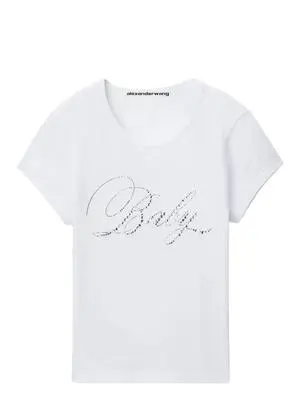 Alexander Wang Hotfix-graphic Fitted T-shirt - White