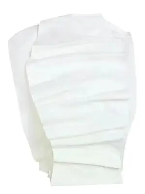 A.W.A.K.E. Mode Sleeveless Cropped Blouse With Pleating - White