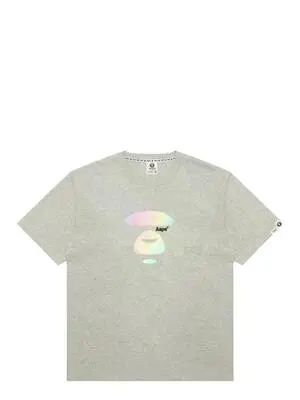 AAPE BY *A BATHING APE Moonface-print Relaxed-fit T-shirt - Grey