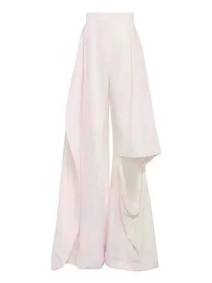 A.W.A.K.E. Mode Draped Wide-leg Trousers With Knee Slits - Pink