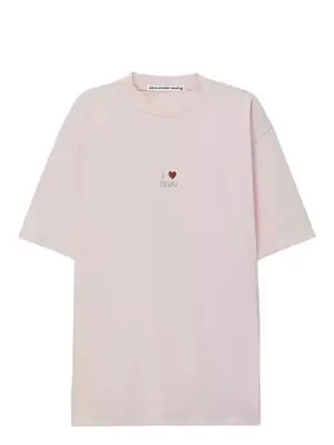 ALEXANDER WANG Alexander Wang Short Sleeve T-Shirt With Crystal Embellished Graphic