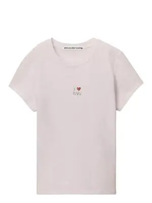 Alexander Wang Fitted Graphic Print T-shirt - Pink