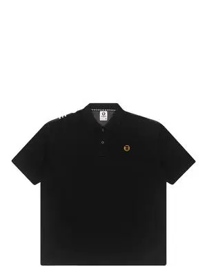 AAPE BY *A BATHING APE Moonface Logo-patch Polo Shirt - Black