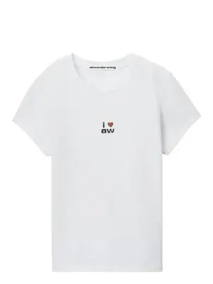 Alexander Wang Fitted Graphic T-shirt - White