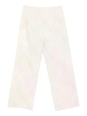Dkny Broderie Anglaise Wide-leg Jeans - Neutrals