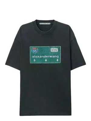 Alexander Wang Short Sleeve Graphic T-shirt - Black