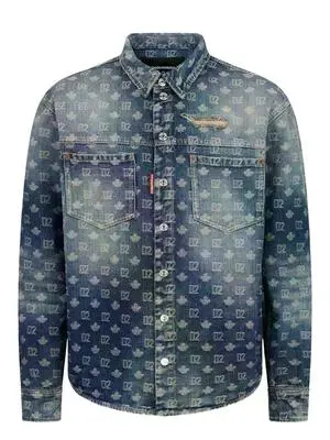 Dsquared2 Monogram Denim Carpenter Shirt - Blue