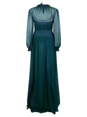 ALBERTA FERRETTI Alberta Ferretti Crochet-Knit Ruffled Maxi Dress