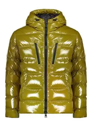Herno Hooded Padded Jacket With Glossy Finish - Green