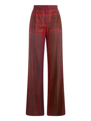 Alberta Ferretti Check Pattern Wide-leg Trousers - Red