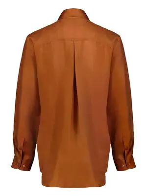 PAULA Buttoned Silk Shirt - Brown