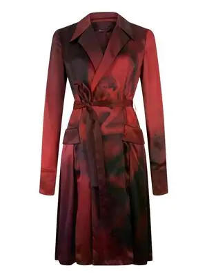 Alberta Ferretti Ombre-print Silk Jacket - Red