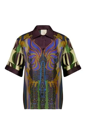 PAULA Mary Printed Short-sleeve Shirt - Purple