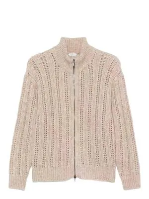 Peserico Open-knit Zip-up Cardigan - Neutrals