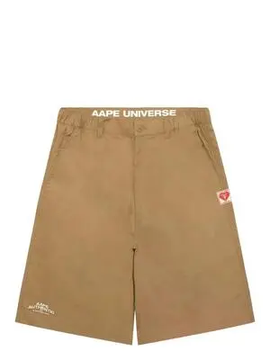 AAPE BY *A BATHING APE Embroidered Logo Shorts - Neutrals