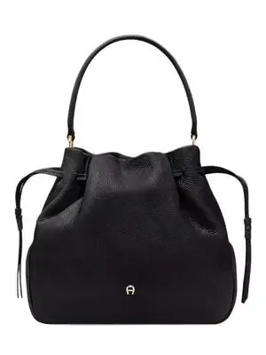 AIGNER Medium Paola Drawstring Bucket Bag - Black