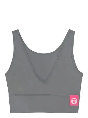 AAPE BY *A BATHING APE Cropped Tank Top With Moonface Patch - Grey