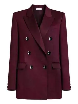VIOLANTE NESSI Double-breasted Wool Blazer - Red