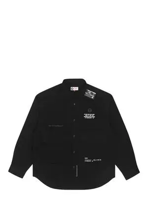 AAPE BY *A BATHING APE Moonface Logo-patch Shirt - Black