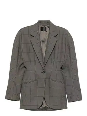 MUGLER Houndstooth Pattern Blazer - Grey
