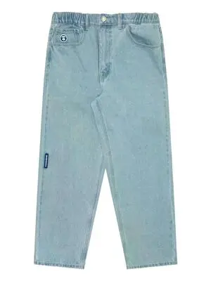 AAPE BY *A BATHING APE Moonface Patch Relaxed Jeans - Blue